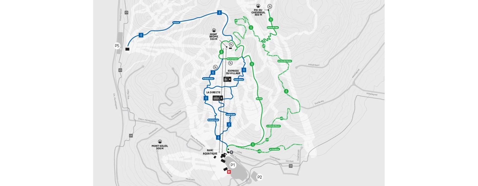 Cartes de la montagne - Bromont, montagne d'expériences